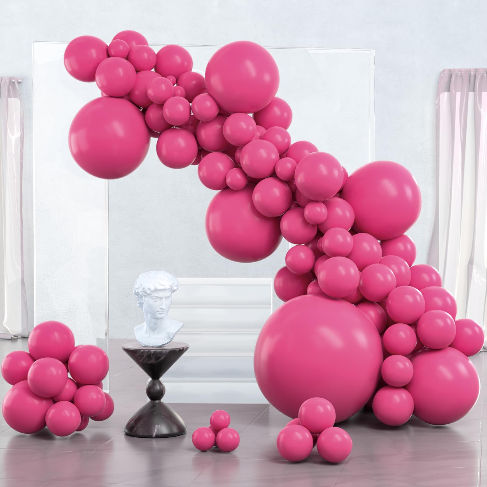 Amazon.com: PartyWoo Magenta Balloons, 127 pcs Hot Pink Balloons ...