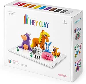 HEY CLAY Animals - Colorful Kids Modeling Air-Dry Clay, 18 Cans with ...