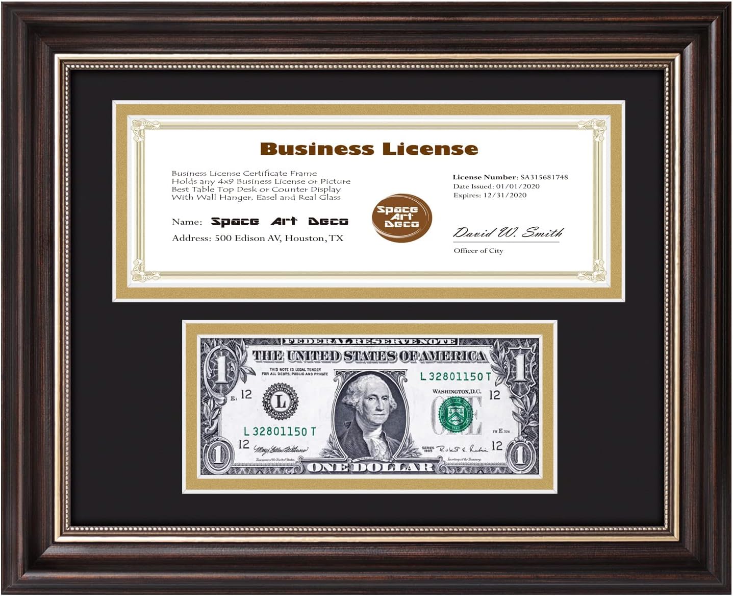 Amazon.com: Space Art Deco, 8.5x11 Business Frame, Black Over Gold ...