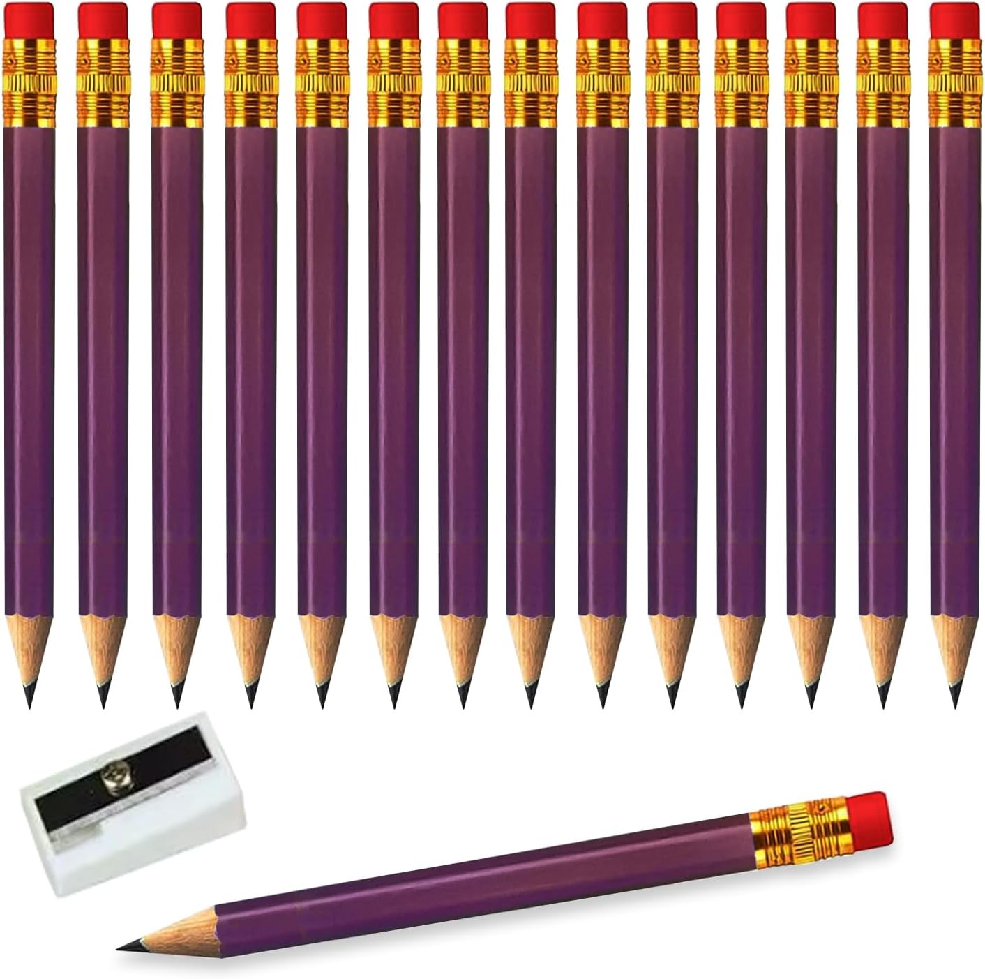 Amazon.com : Adhere 25pcs Golf Pencils with eraser Hexagon Wooden ...