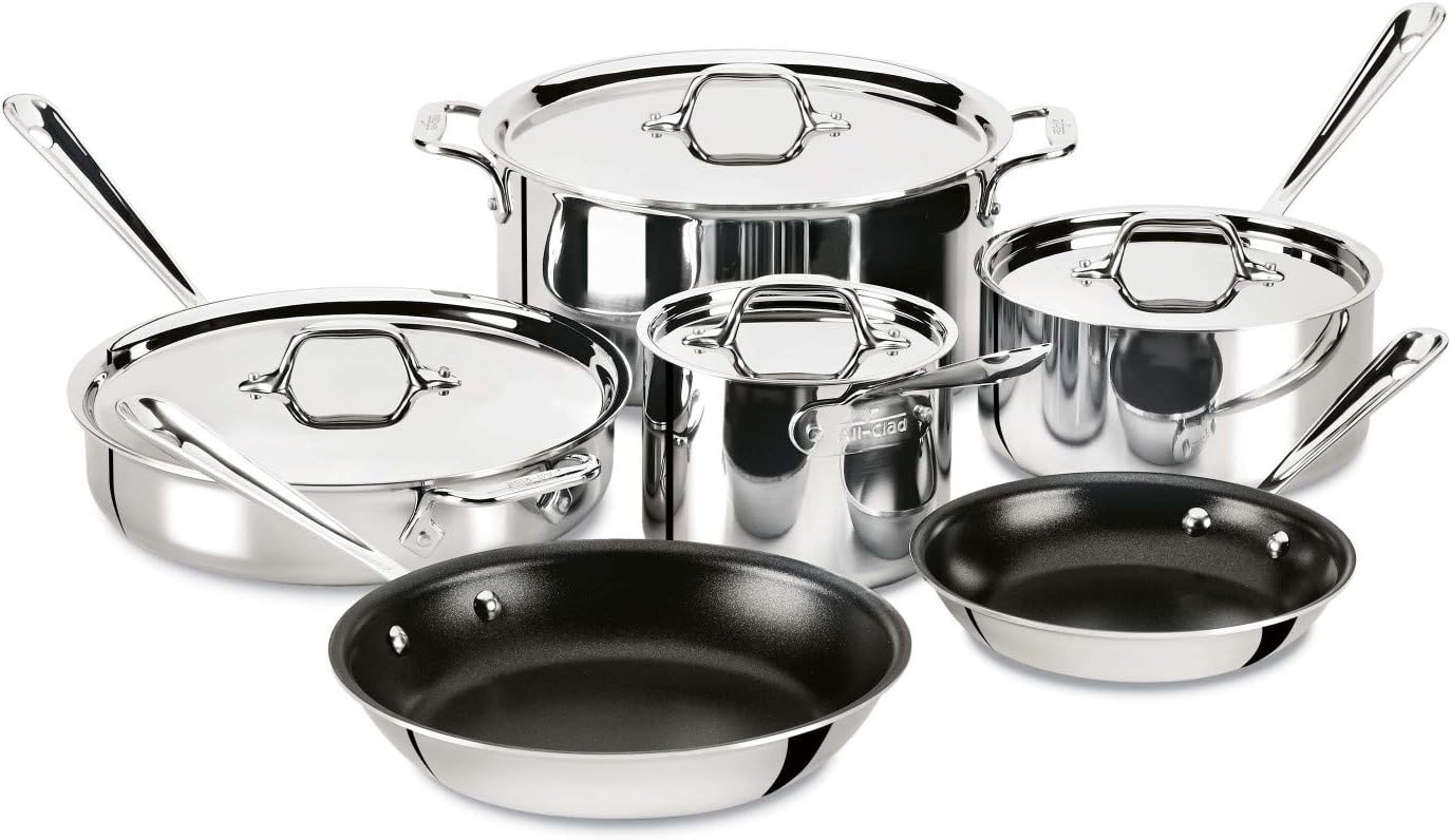 Amazon.com: All-Clad D3 3-Ply Stainless Steel Cookware Set 10 Piece ...