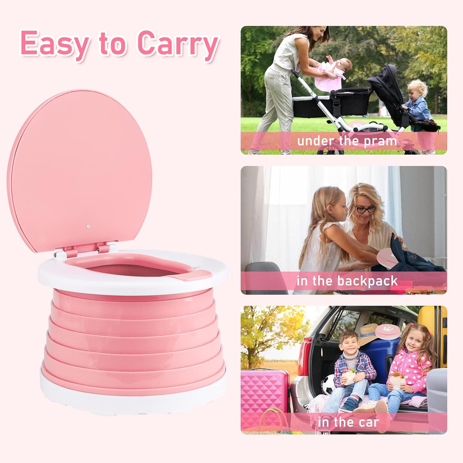 Buy Portable Potty for Toddler Travel Foldable Toddler Potty Training ...