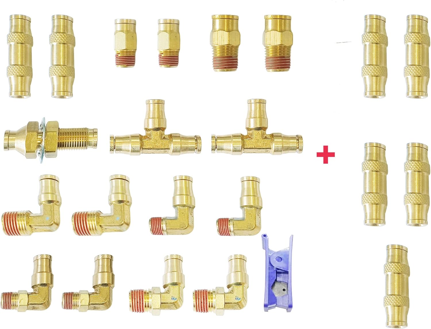 Amazon.com: TL TOOLEGIN DOT Brass Push to Connect Fittings 1/4" Air ...