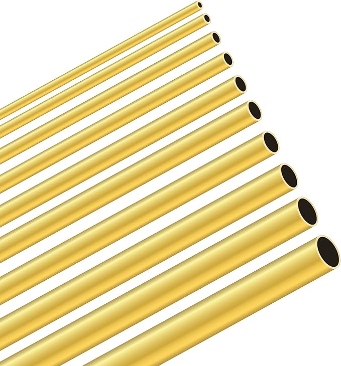 LAVMHAB Brass Tubes Kit of 2mm 3mm 4mm 4.5mm 5mm 6mm 7mm 8mm 9mm 10mm ...