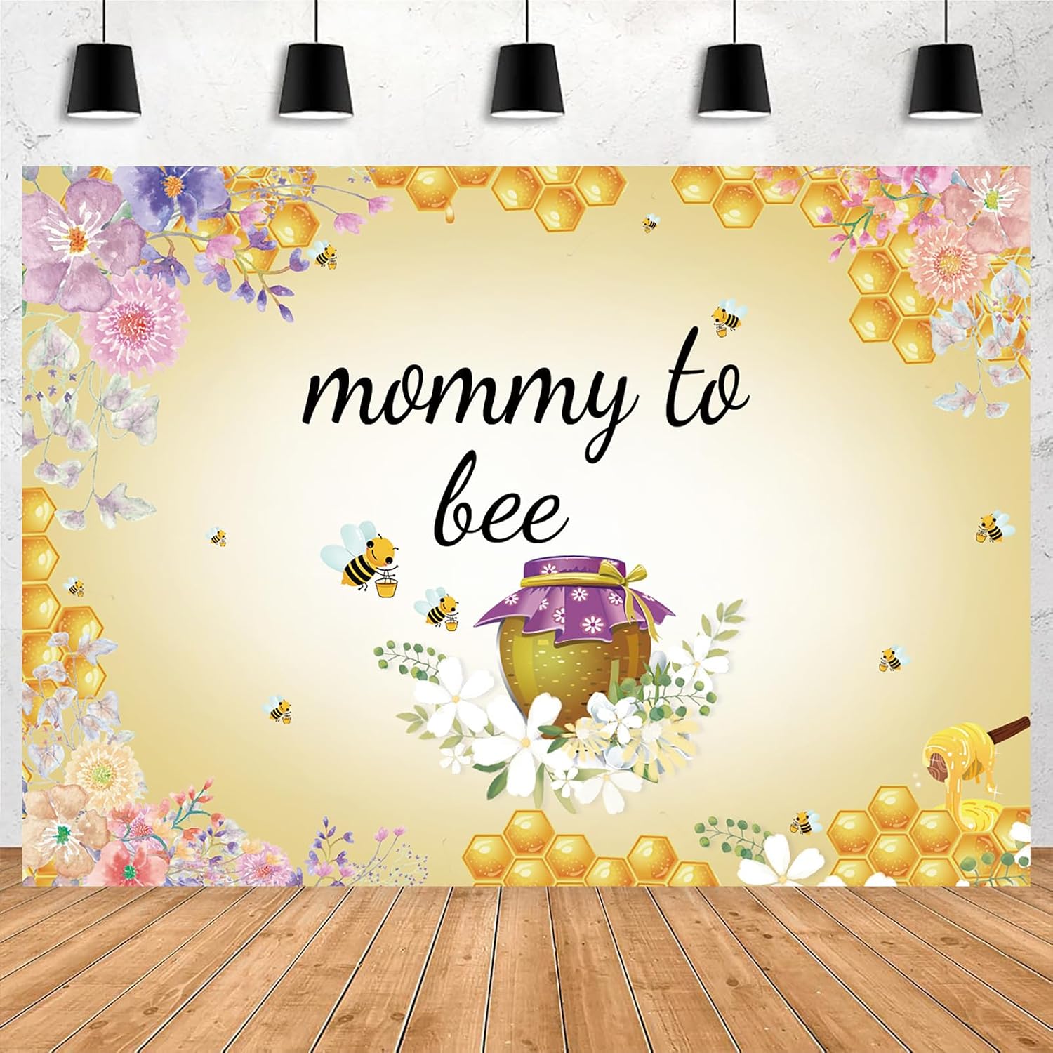 Amazon.com : 7x5ft Mommy to Bee Backdrop Happy Bee Day Background ...