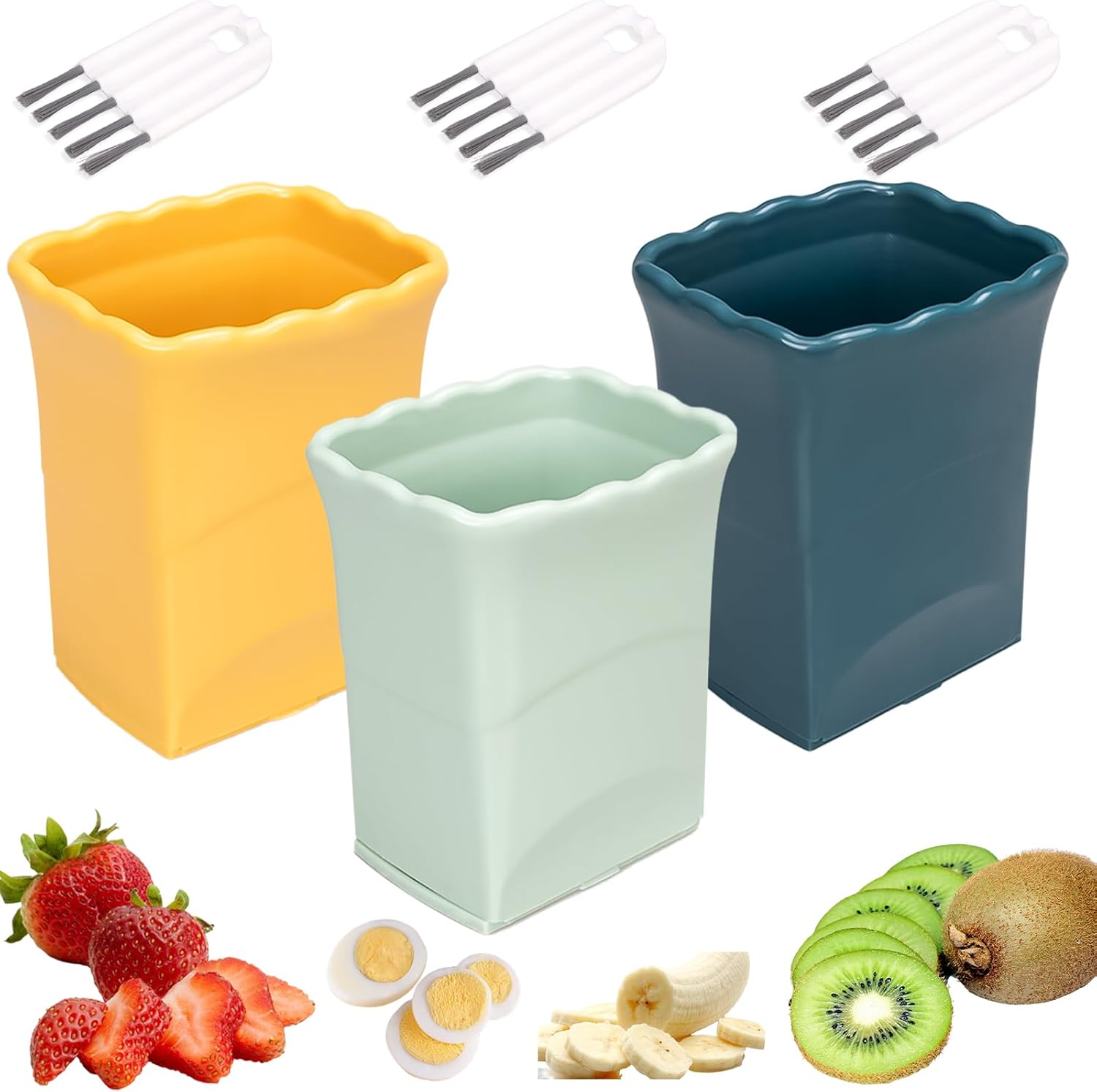 Amazon.com: Dexspoeny 3Pcs Cup Slicer Strawberry Cutter with Gaps ...