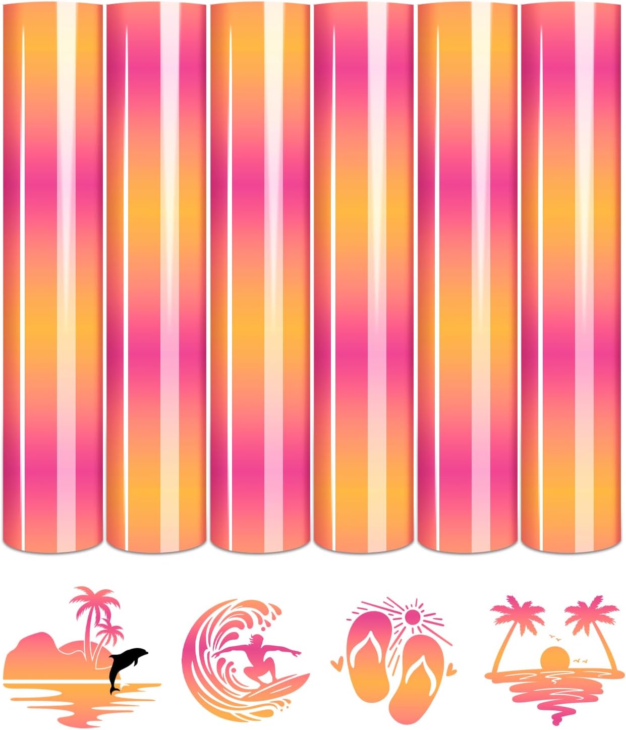 Amazon.com: Tintnut Gradient HTV Vinyl - 6sheets 12 x 10 Inches Pink ...