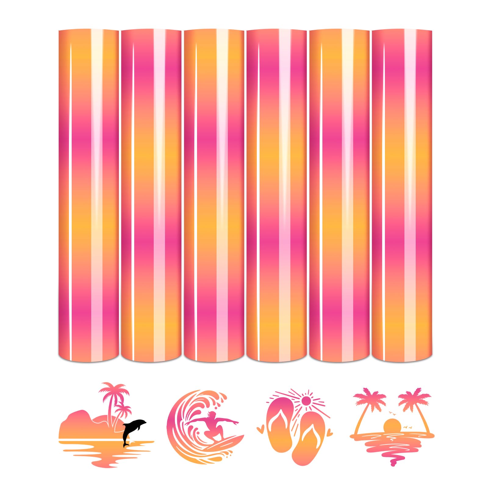 Amazon.com: Tintnut Gradient HTV Vinyl - 6sheets 12 x 10 Inches Pink ...