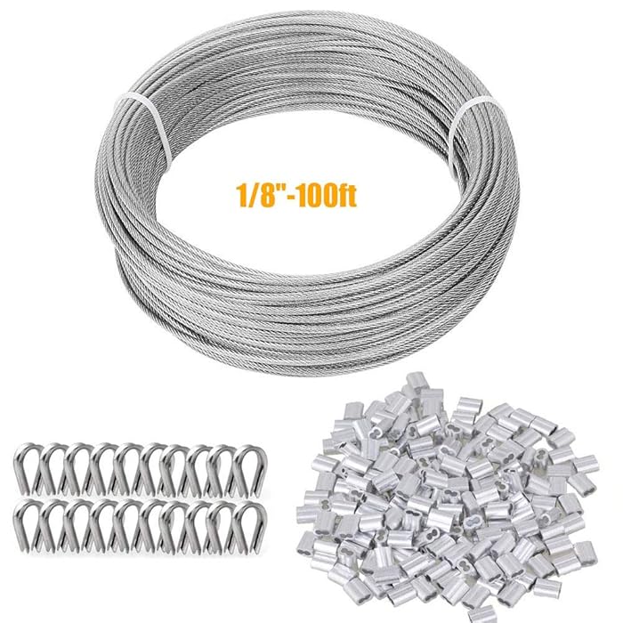 Buy TooTaci 3mm Wire Rope Kit,30M/3mm Stainless Steel Wire Rope PVC ...