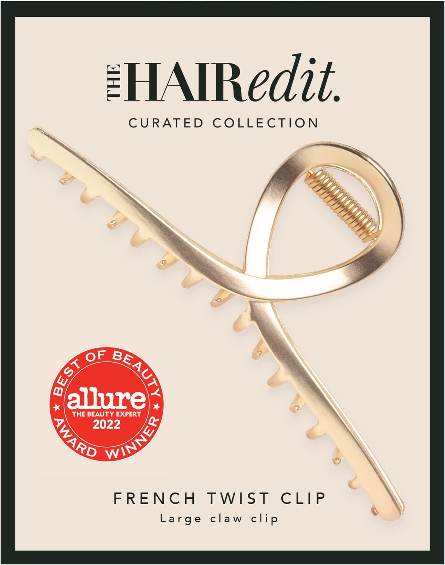 Amazon.com : The Hair Edit French Twist Claw Clip - Large Gold Metal ...