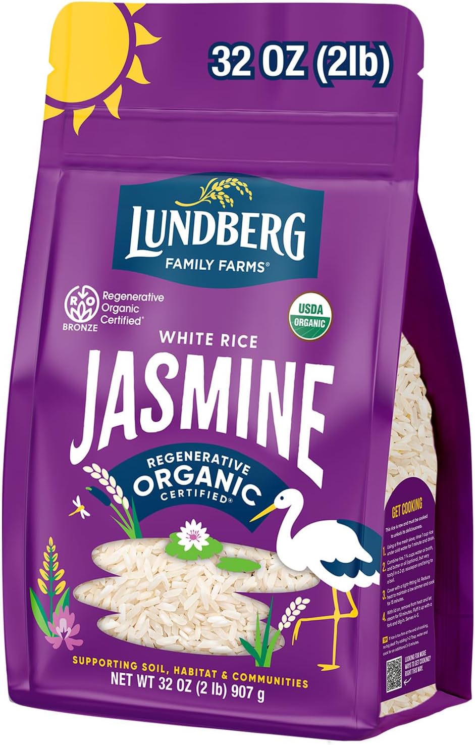 Amazon.com : Lundberg Jasmine Rice, Regenerative Organic Certified ...