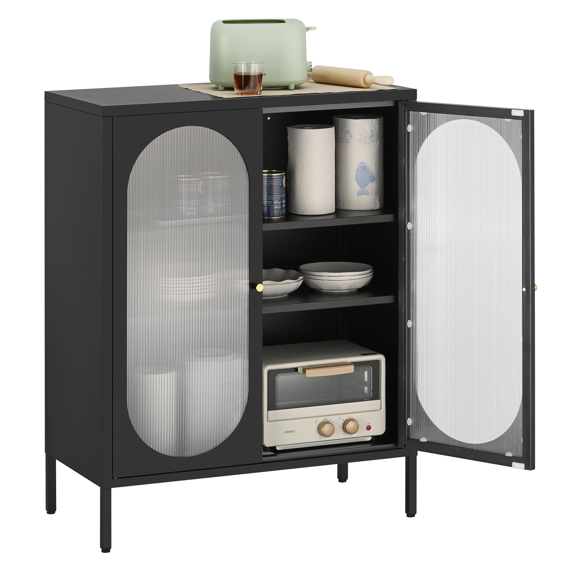 Amazon.com - HOMSTEEL Buffet Sideboard, Metal Storage Cabinet with ...