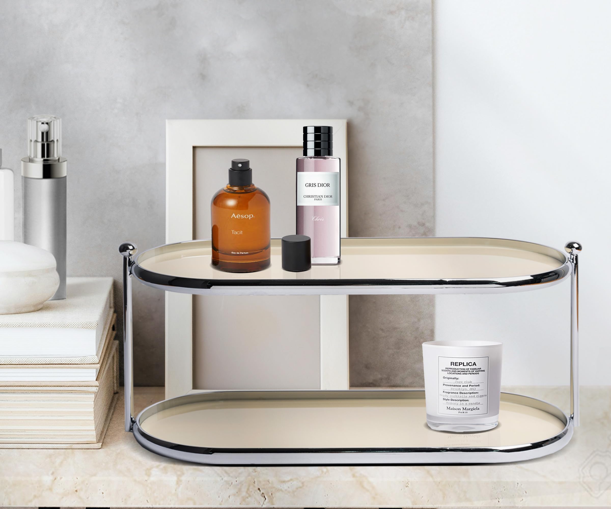 Amazon.com: MUSEOWN 2 Tier Metal Frame Perfume Organizer in Stylish,and ...