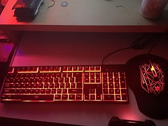 Gaming Keyboard Mouse Combo, RGB Wired USB Game Keyboard 104 Keys with ...