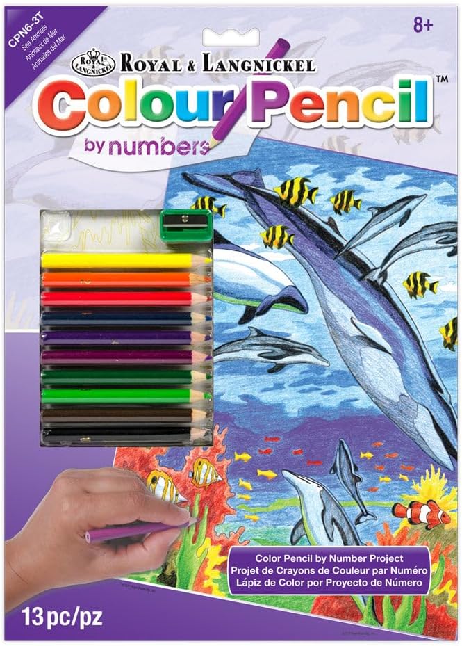 Amazon.com: Royal and Langnickel Colour by Number Pencil, Sea Animals