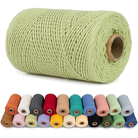 Amazon.com: LEREATI 1mm Macrame Cord, 218 Yards Colored Cotton Cord 3 ...