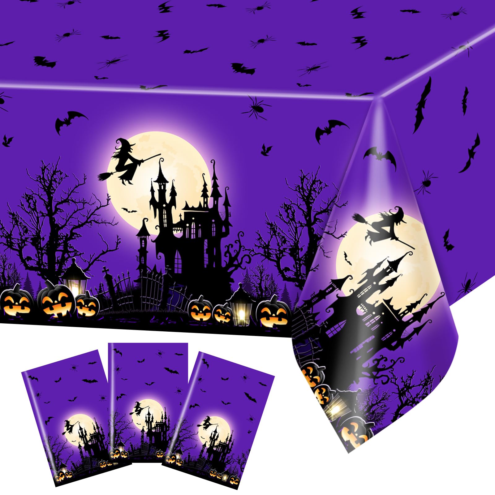 Amazon.com: Avezano 3 pcs Halloween Tablecloths Halloween Table Cloth ...