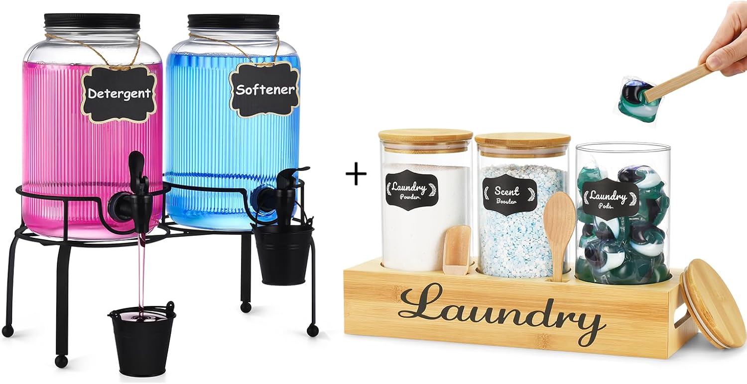 Amazon.com: GADFISH Laundry Detergent Dispenser Bundle - 1 Gallon ...
