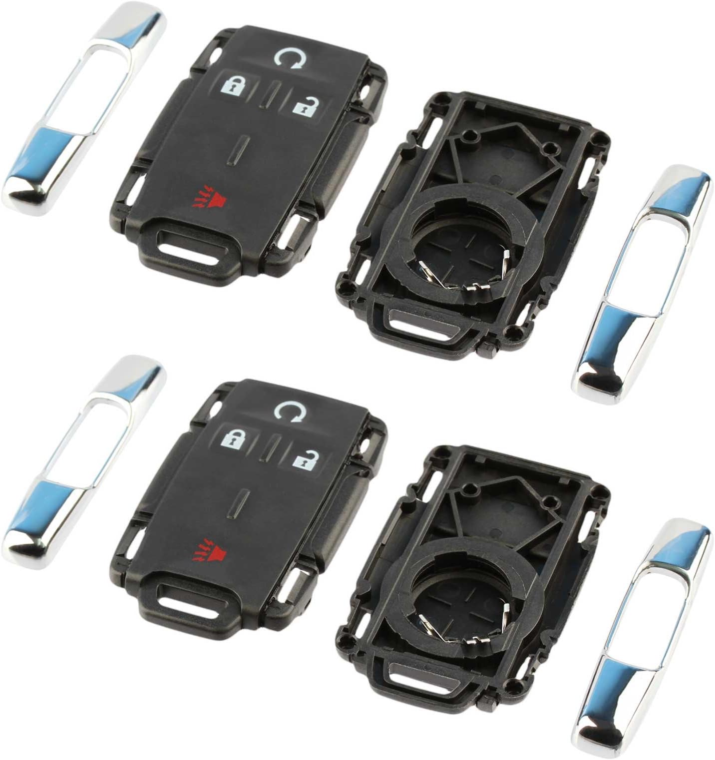 Amazon.com: Chrome Key Fob Keyless Entry Remote Shell Case & Pad fits ...