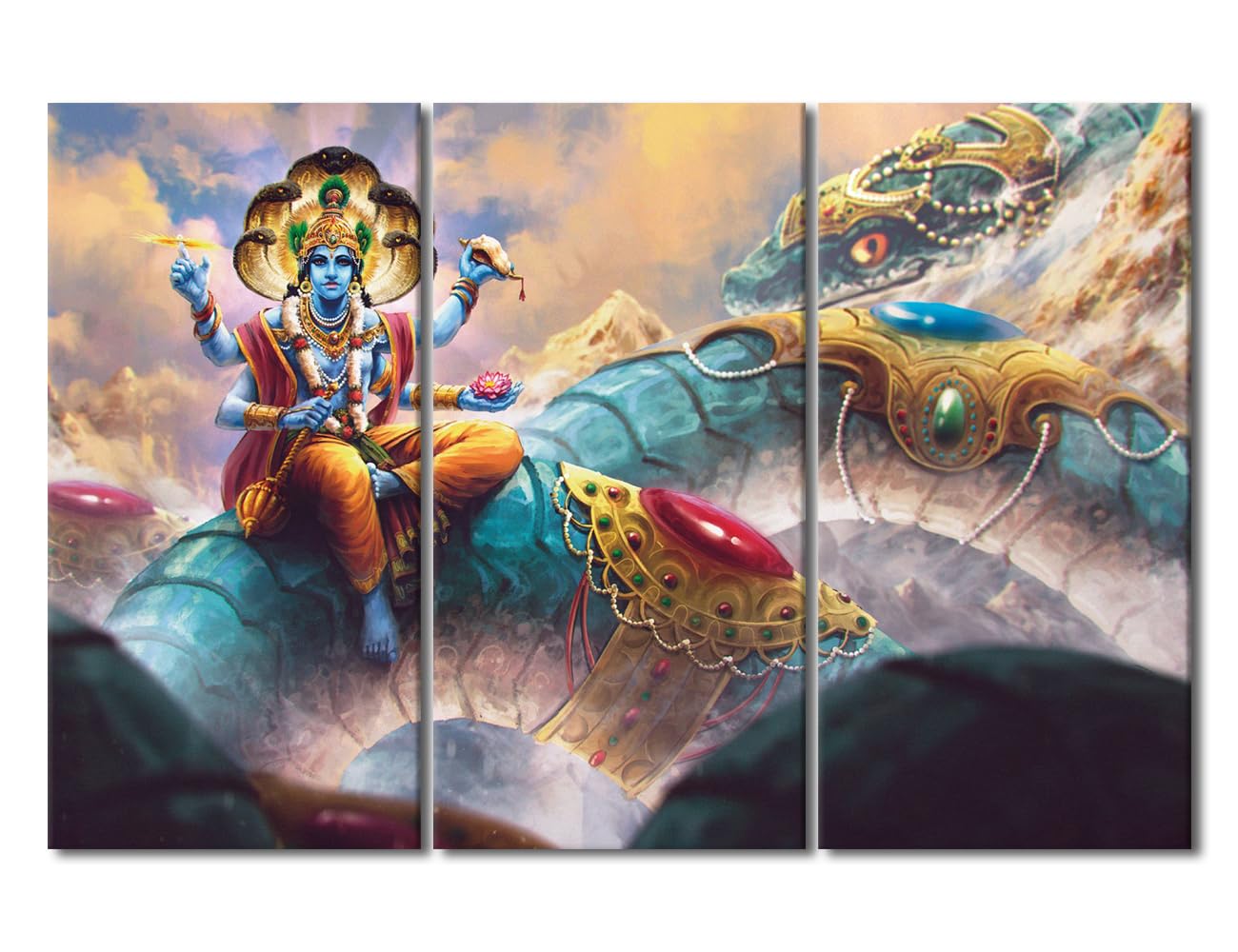 Amazon.com: Wall Art Hindu Mythology Canvas Painting Hindu God House ...