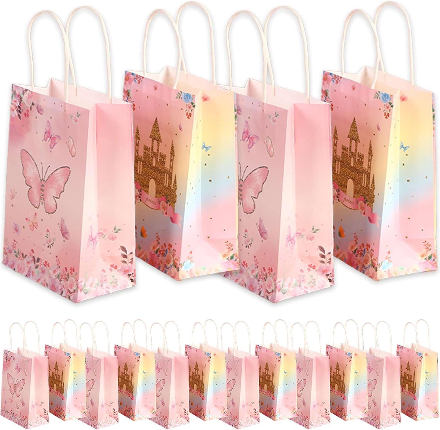 SIMIN 16 PCS Butterfly Gift Bags - Small Crown Treat Bags - Castle ...