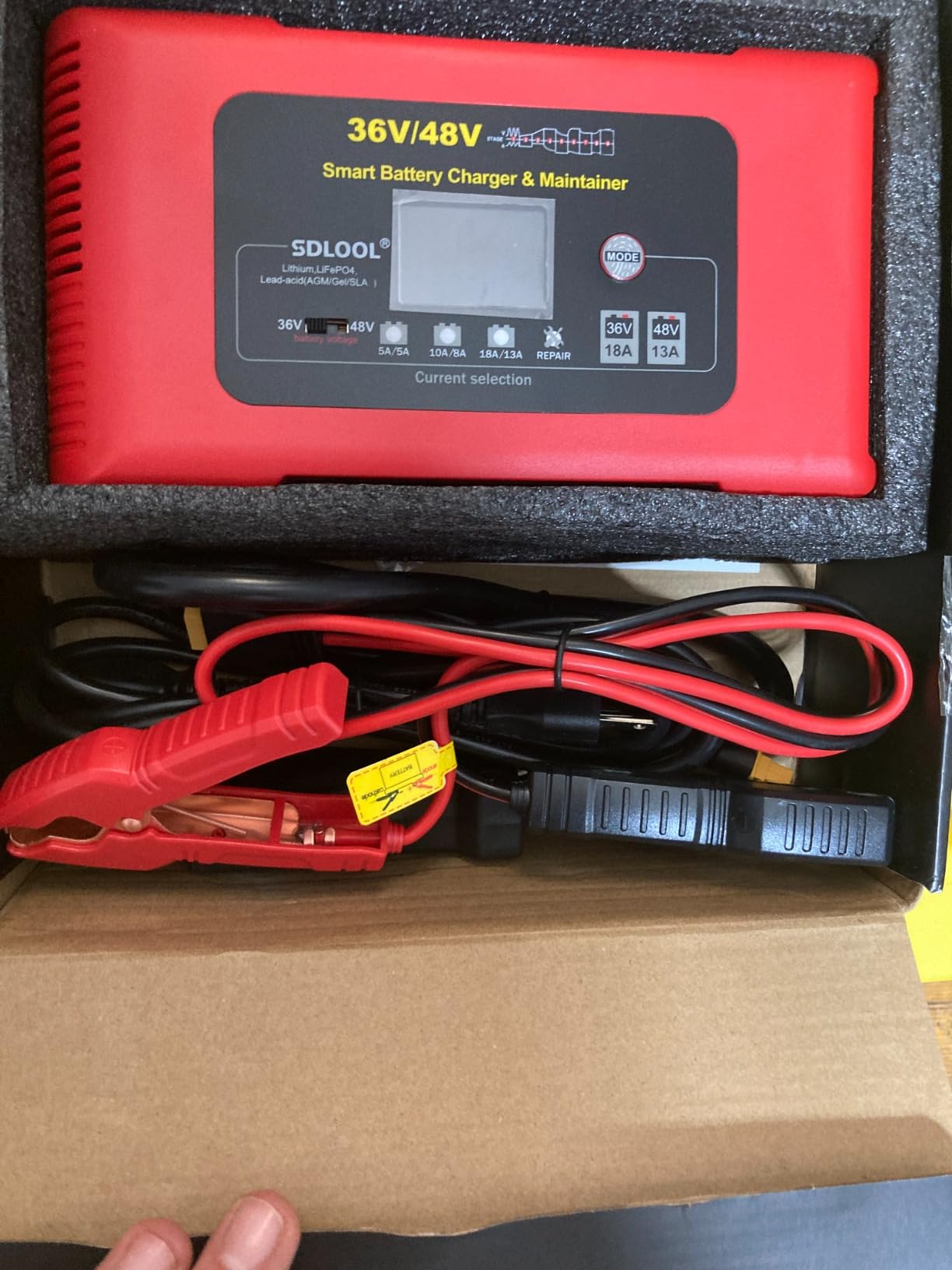 Amazon.com: SDLOOL Golf Cart Charger 36V 18A and 48V 13A, Car Battery ...