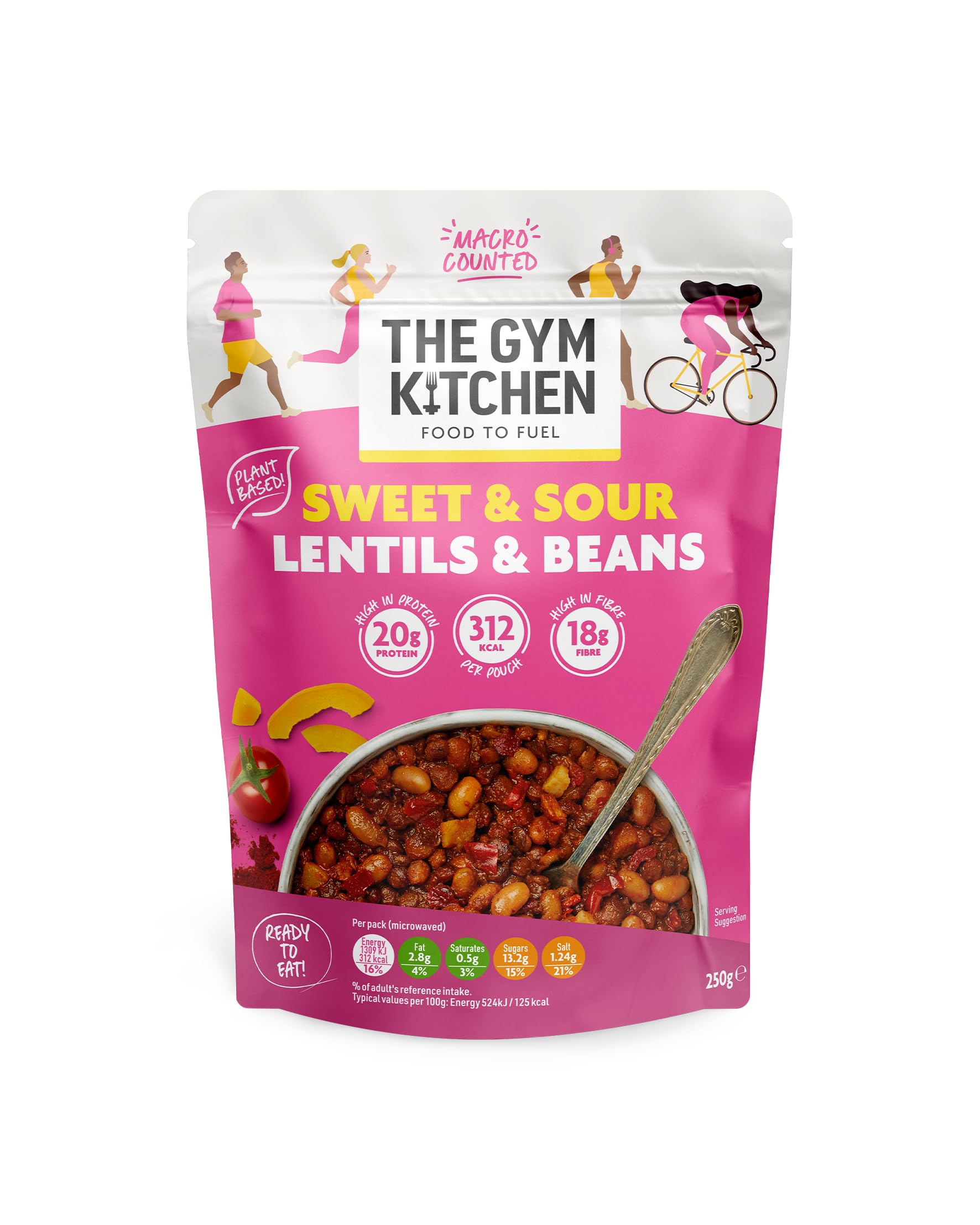 The Gym Kitchen | Sweet & Sour Lentils & Beans | Pack of 6 | 250g ...
