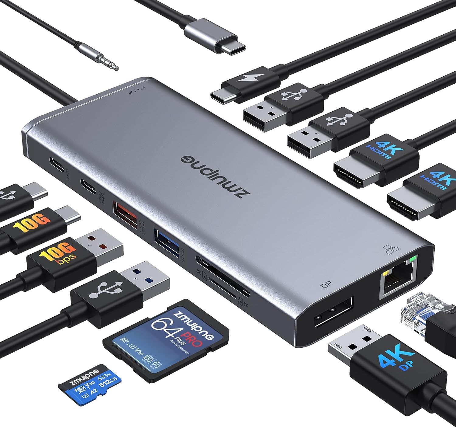 USB C Docking Station Dual Monitor, Laptop Docking Station USBC Hub to ...