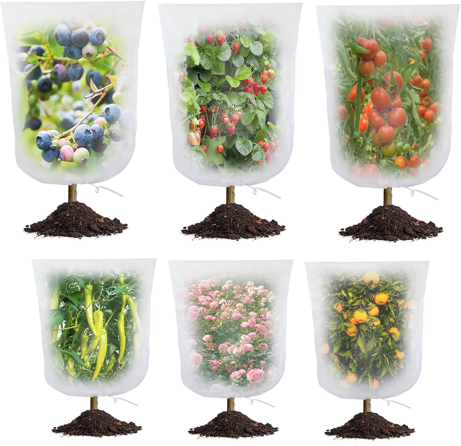 Amazon.com : Bird Netting for Blueberry Bushes - 12Pcs Garden Netting ...