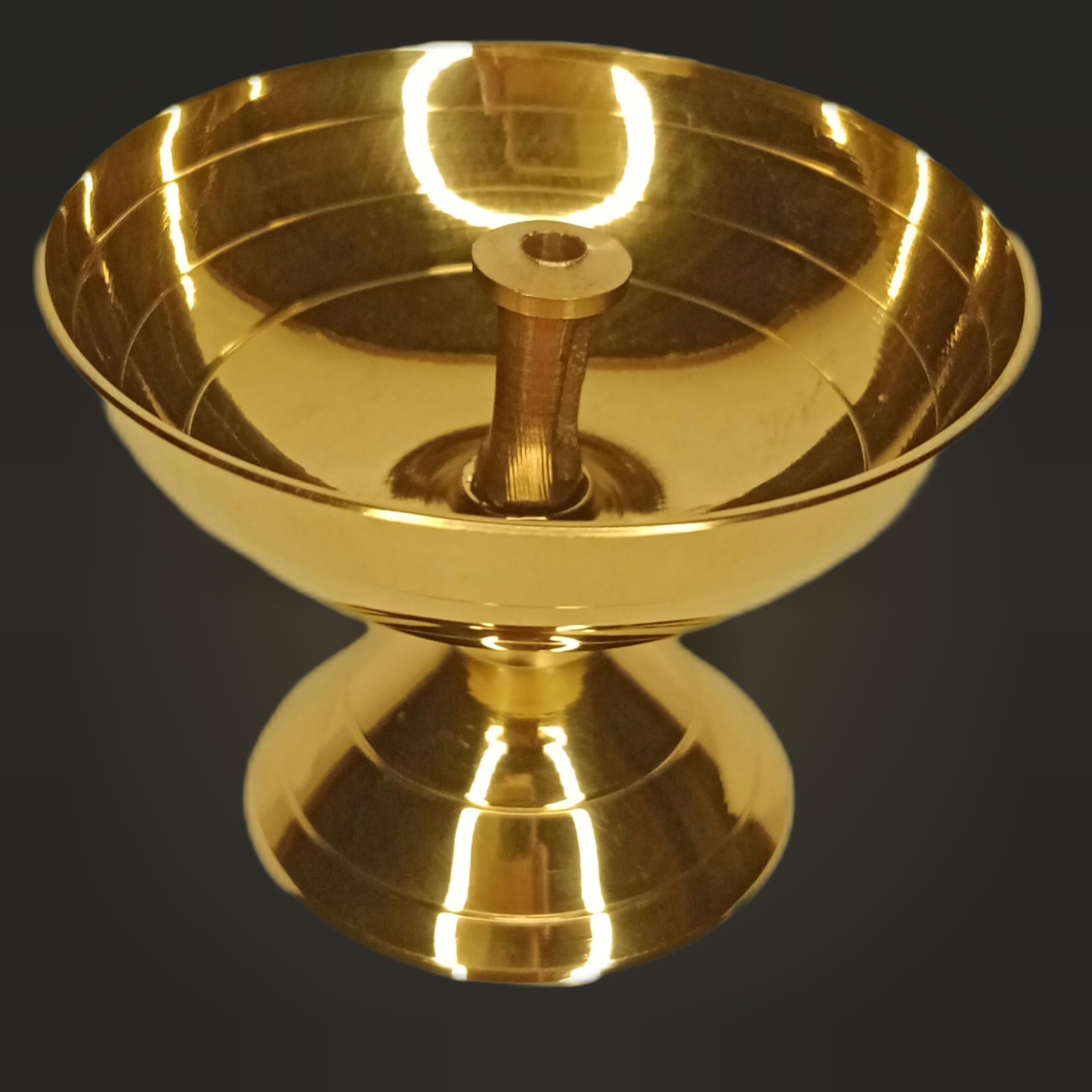 Buy SKanda Decors Pure Brass Piyali Diya Round Shape, 2 Pieces, Gold ...
