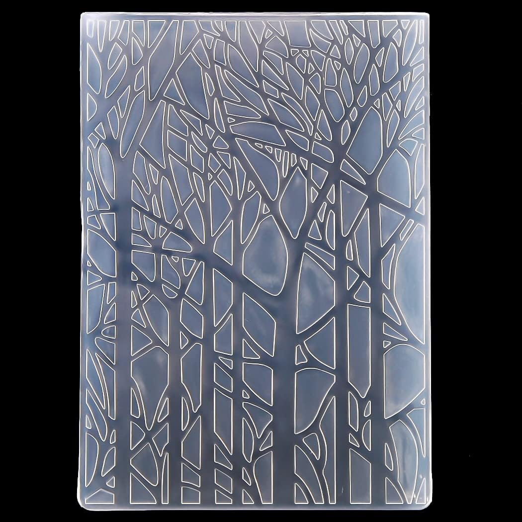 Amazon.com: Kwan Crafts Tree Plastic Embossing Folders for Card Making ...