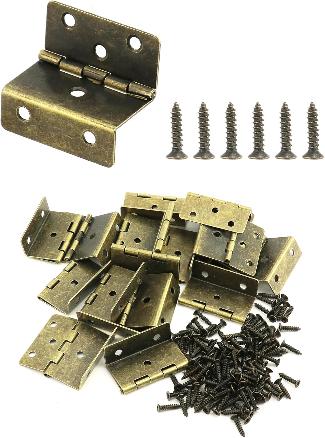 QWORK Decorative Box Hinges, 20 Pack Antique Bronze Hinges, Jewelry ...