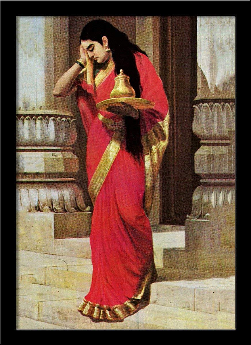 Tallenge - Draupadi Carrying Honey To Kichaka - Raja Ravi Varma Chromolithograph Print - Medium ...
