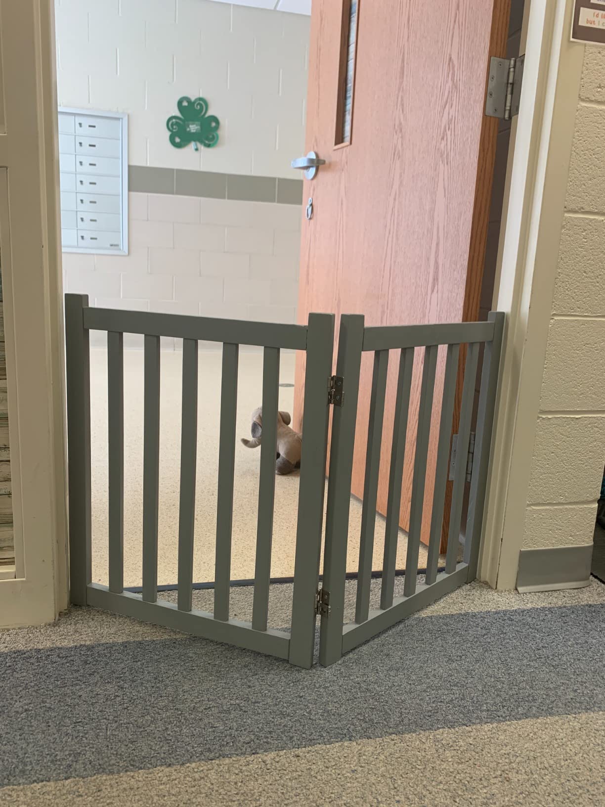 $10/mo - Finance LZRS Solid Hard Wood Freestanding Pet Gate,Wooden Dog ...