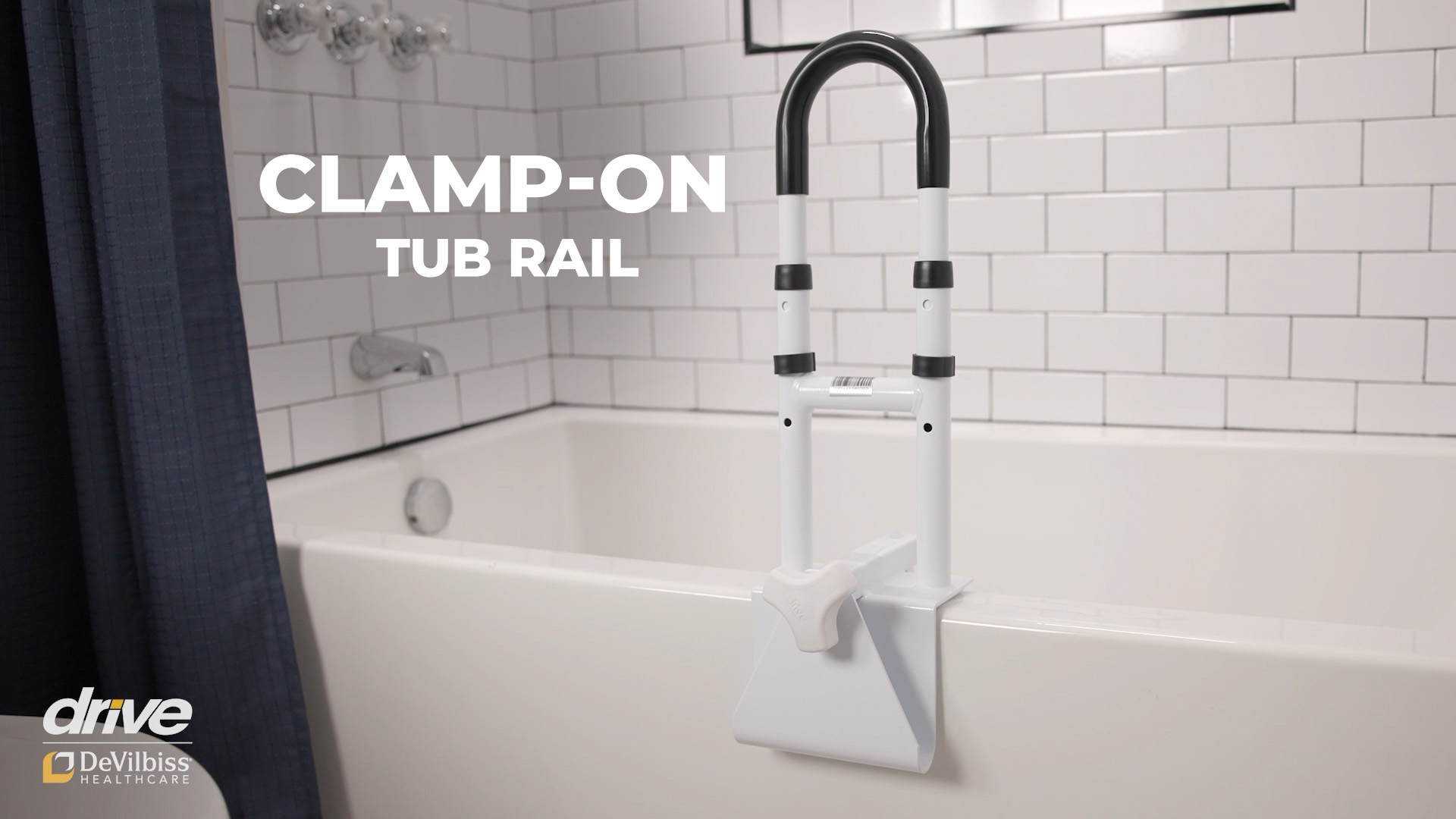 Watch Drive Medical Adjustable Bathtub Grab Bar & Safety Rail on Amazon ...