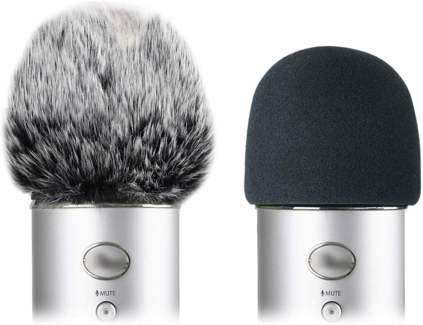 YOUSHARES Foam Microphone Windscreen with Furry Windscreen Muff - Mic ...
