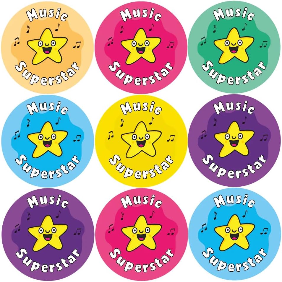 144 Music Superstar Reward Stickers For Children, Teachers & Parents ...