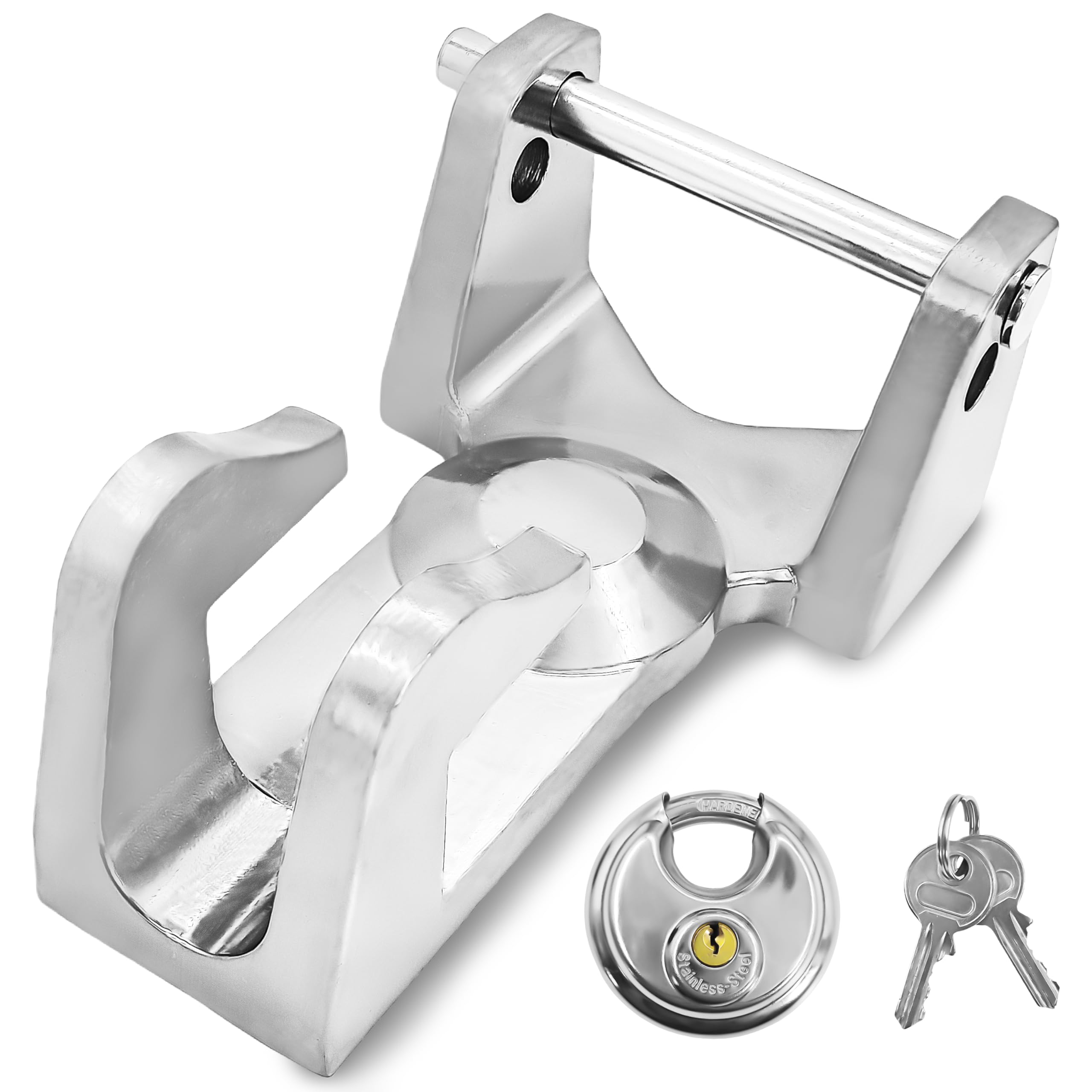 Amazon.com: Kartio Gooseneck Trailer Lock with Keyed Padlock Heavy Duty ...