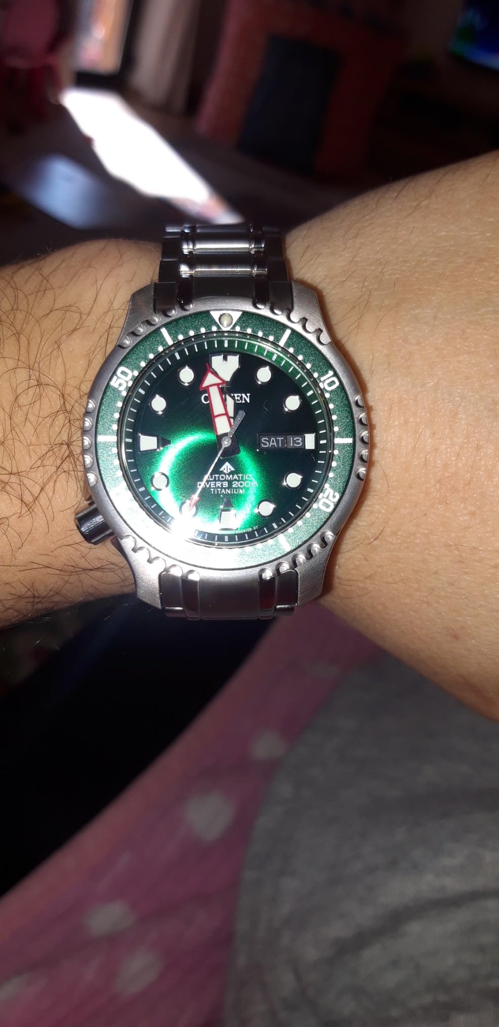 Citizen Herren Analog Automatik Uhr mit Super Titanium Armband NY0084 ...