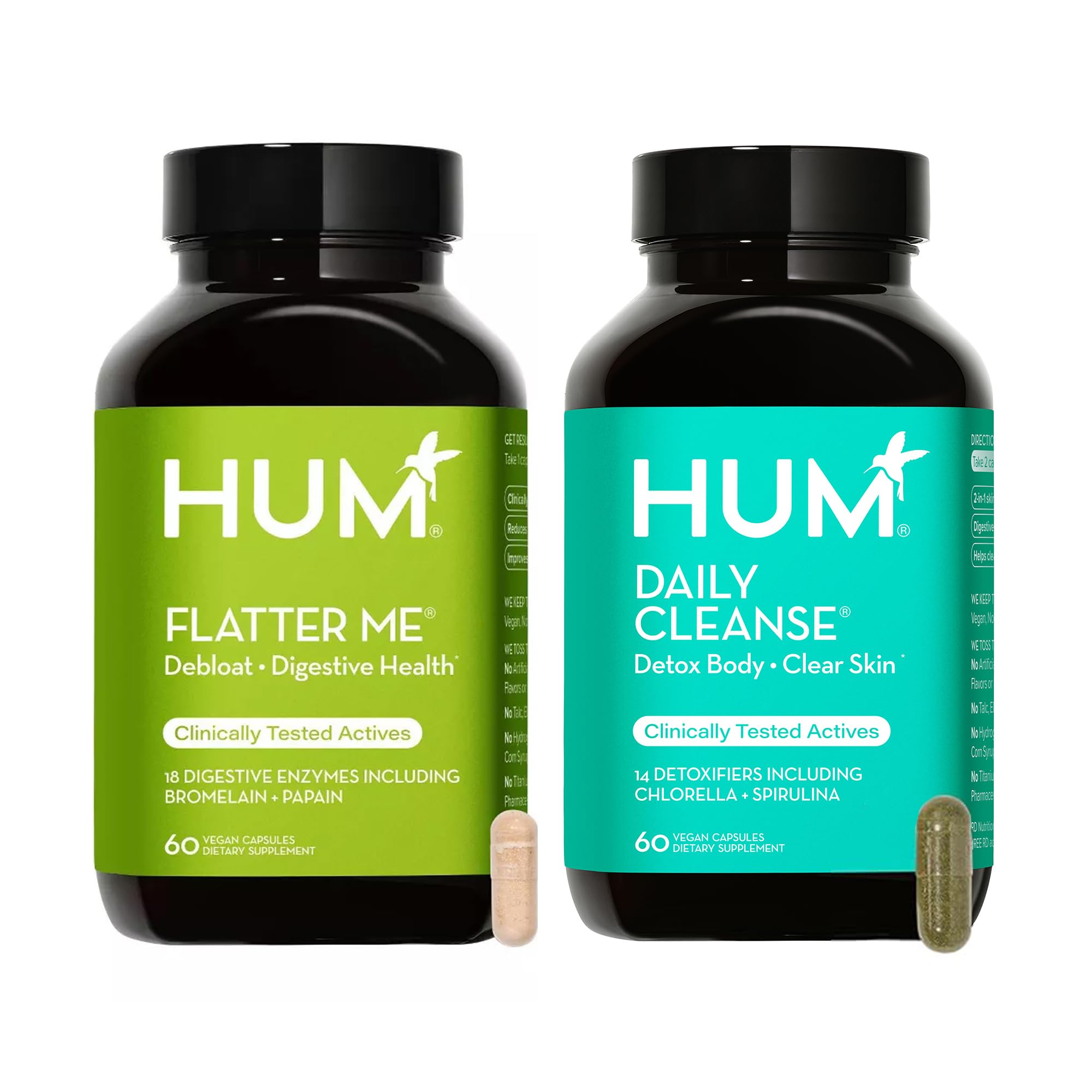 Amazon.com : HUM Digest and Detox- Flatter Me 18 Digestive Enzymes to ...