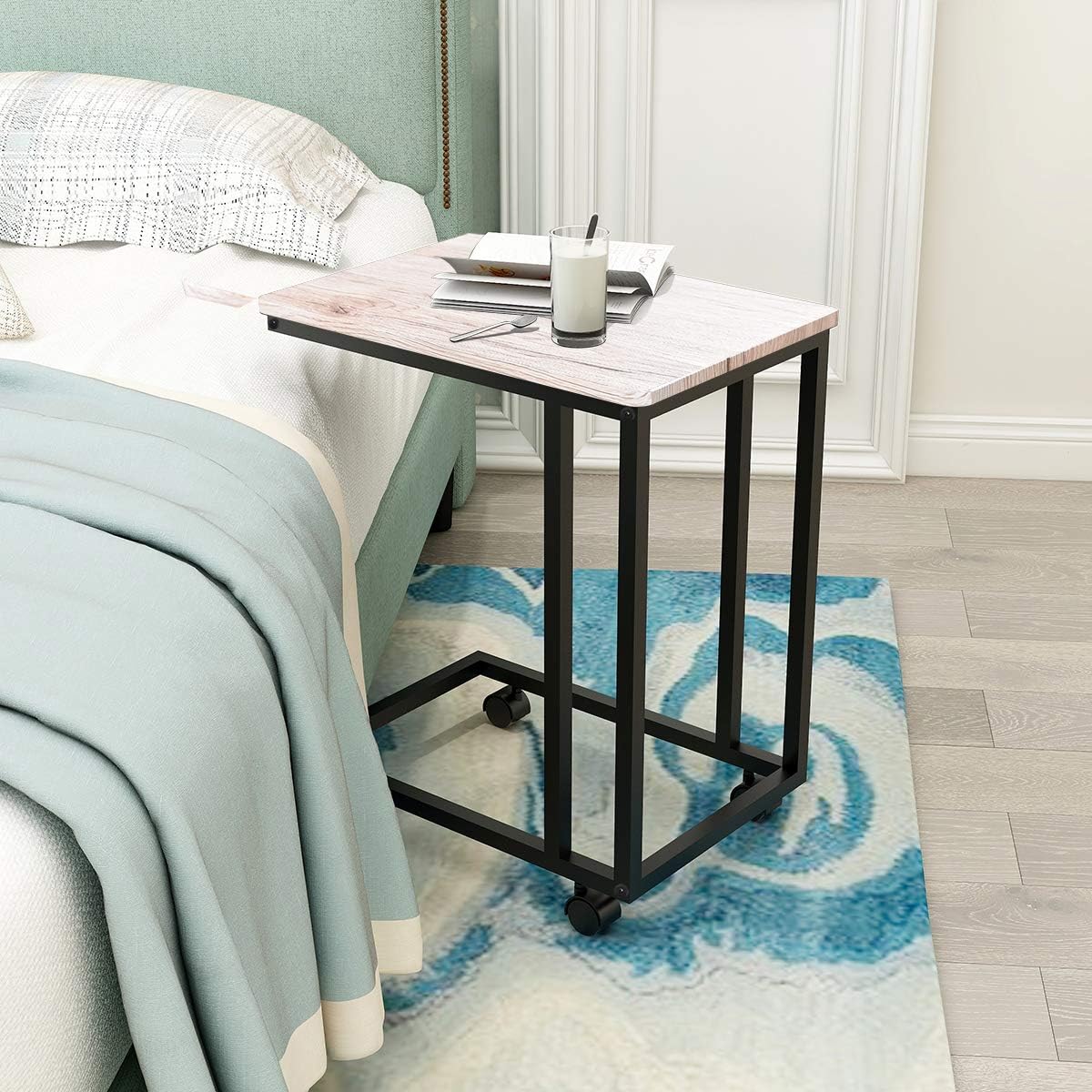 Amazon.com: HOMERECOMMEND Snack Side Table C Shaped End Table Sofa Side ...