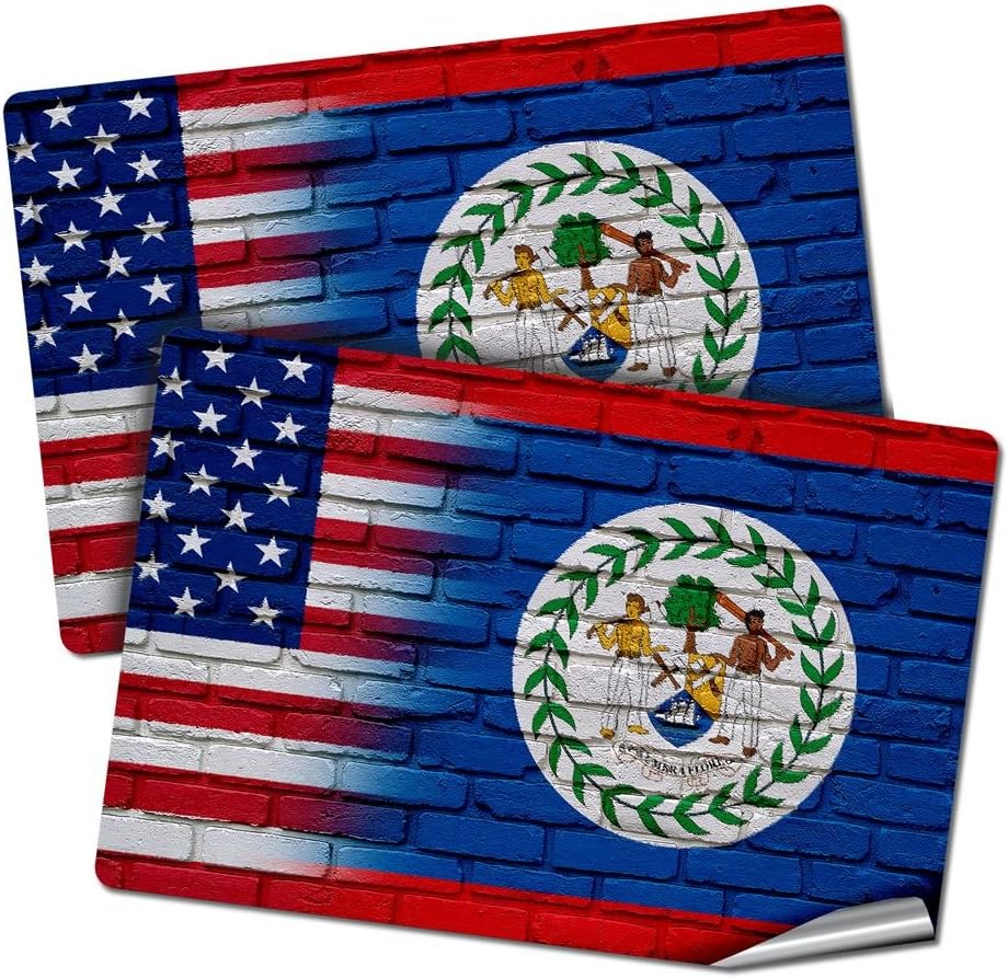 Amazon.com: Two 2"x3" Decals/Stickers with Flag of Belize - Bricks w ...