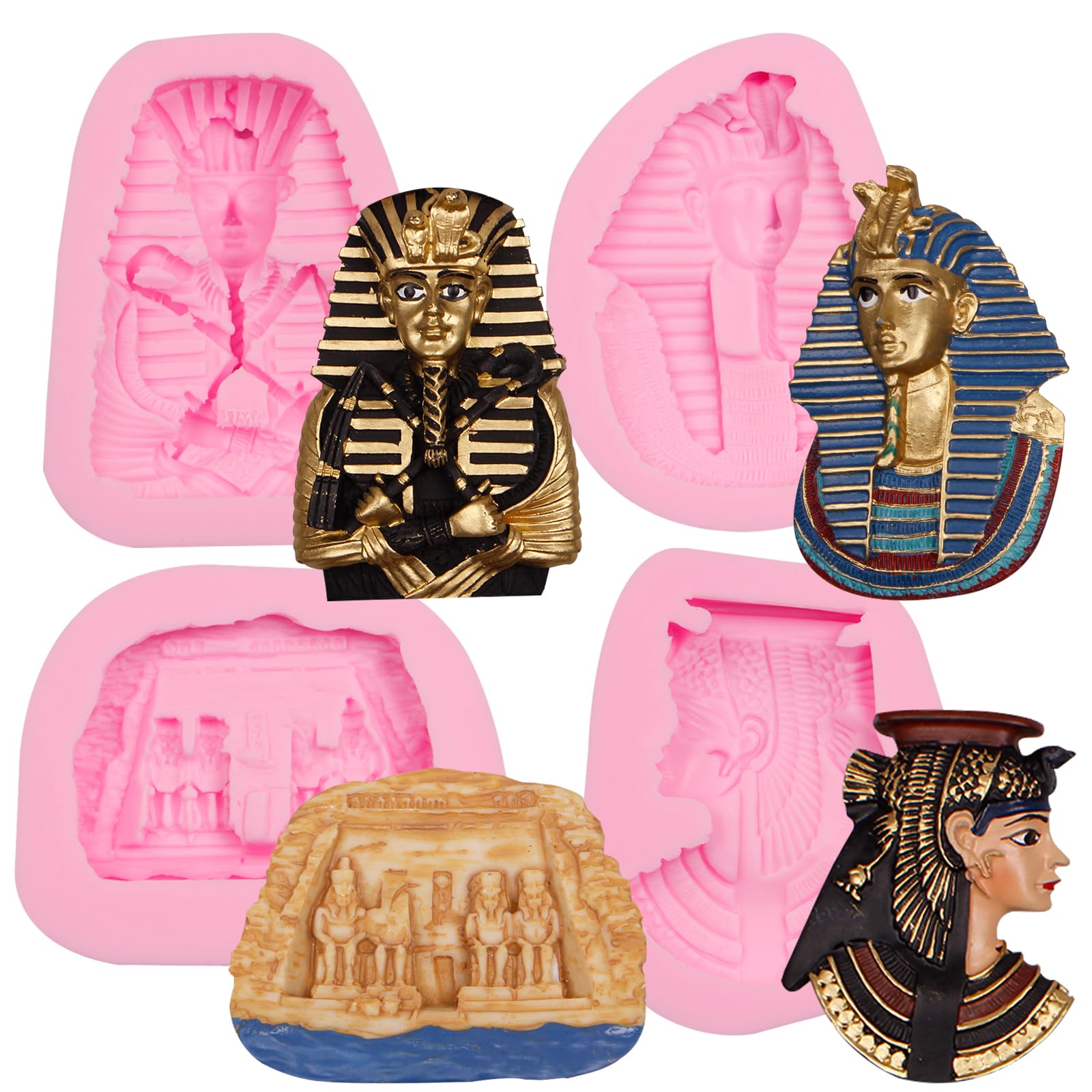 Amazon.com: Egyptian Silicone Fondant Molds 4 Pcs, Egyptian Pharaoh ...