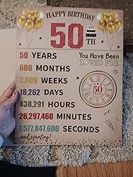 Amazon.com : Eiurteao Large 50th Birthday Card with Envelope for Men Women, Happy 50th Birthday ...