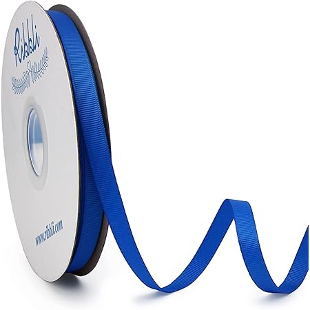 Amazon.com: Ribbli Royal Blue Satin Ribbon with Gold Edge,Double Faced ...