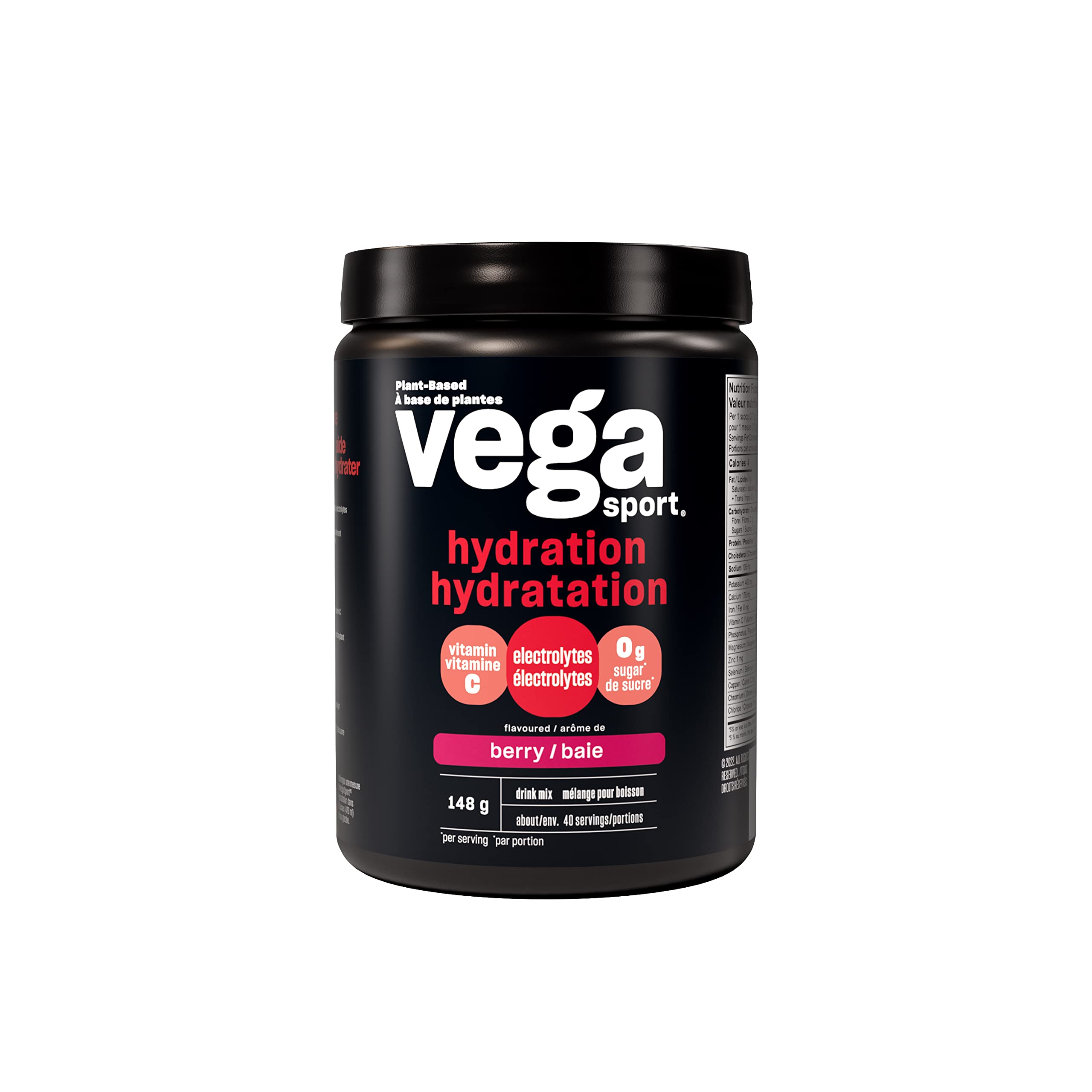 Vega Sport Hydration Electrolyte Powder Berry (40 Servings) Vegan ...