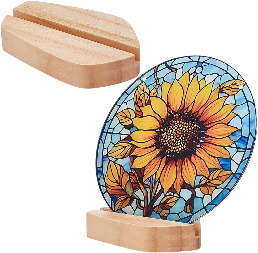 Amazon.com: BENECREAT 2 Pcs Wooden Glass Display Stands, 3.9x2.32 Inch ...