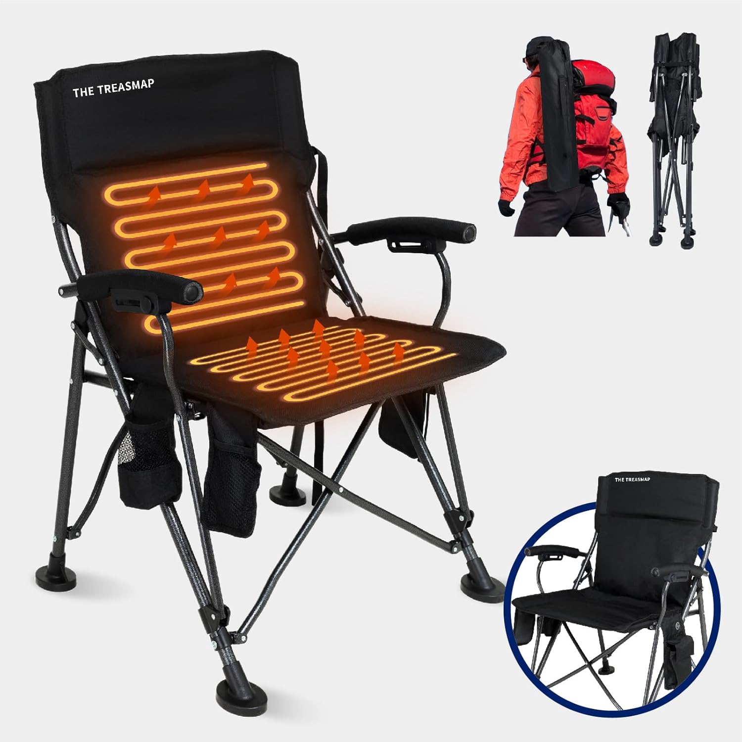 Amazon.com: Heated Camping Chairs Adults Folding: Oversized Foldable ...