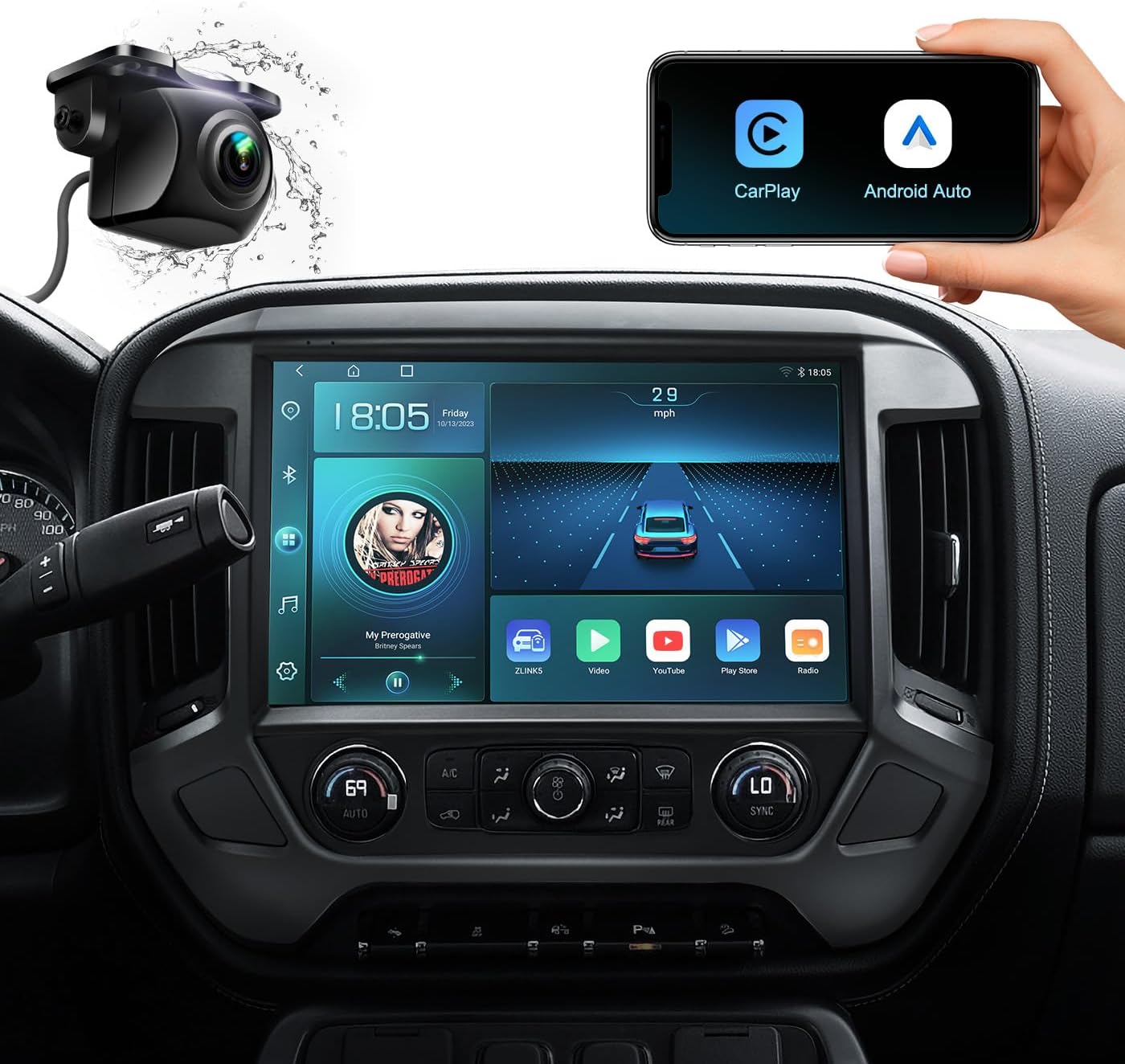 Amazon.com: 15.6 Inch Touch Screen Android Car Radio for GMC Sierra ...