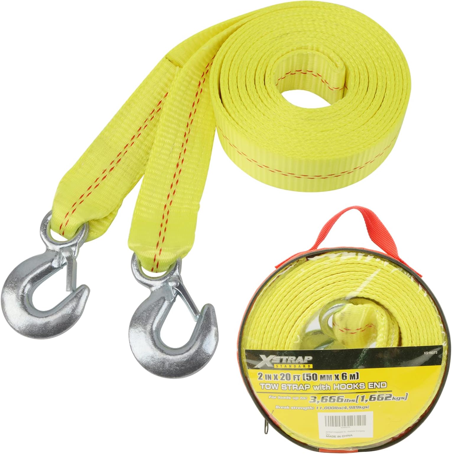 Amazon.com: YSY 3 Ton Heavy Duty Tow Strap with Safety Hooks 10FT ...